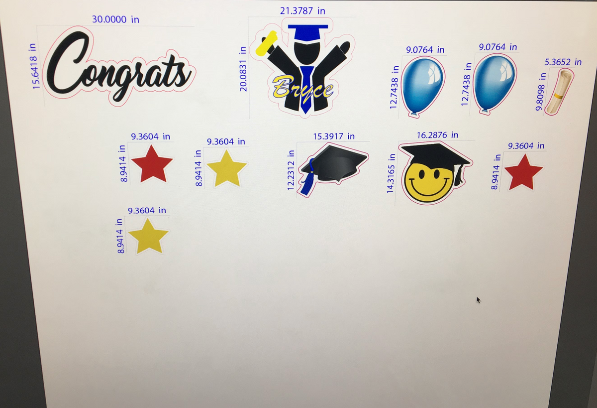 Graduation Yard Sign with Custom Name – Hashtag Cutouts