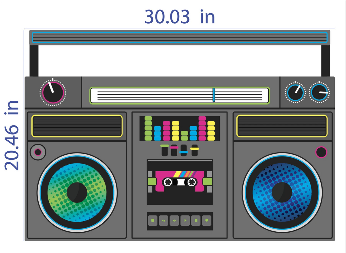 Old-School Boombox Cutout | 70's or 80's Party – Hashtag Cutouts