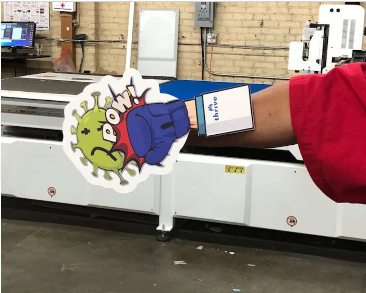 Corona virus Pow Sign Prop, Fight Germs and Medical Support Prop, Phot ...