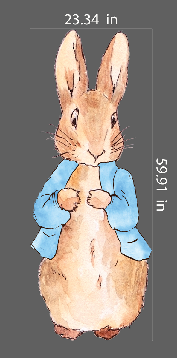 Watercolor Bunny Cutout – Large Storybook-Inspired Peter Rabbit Cut Ou ...