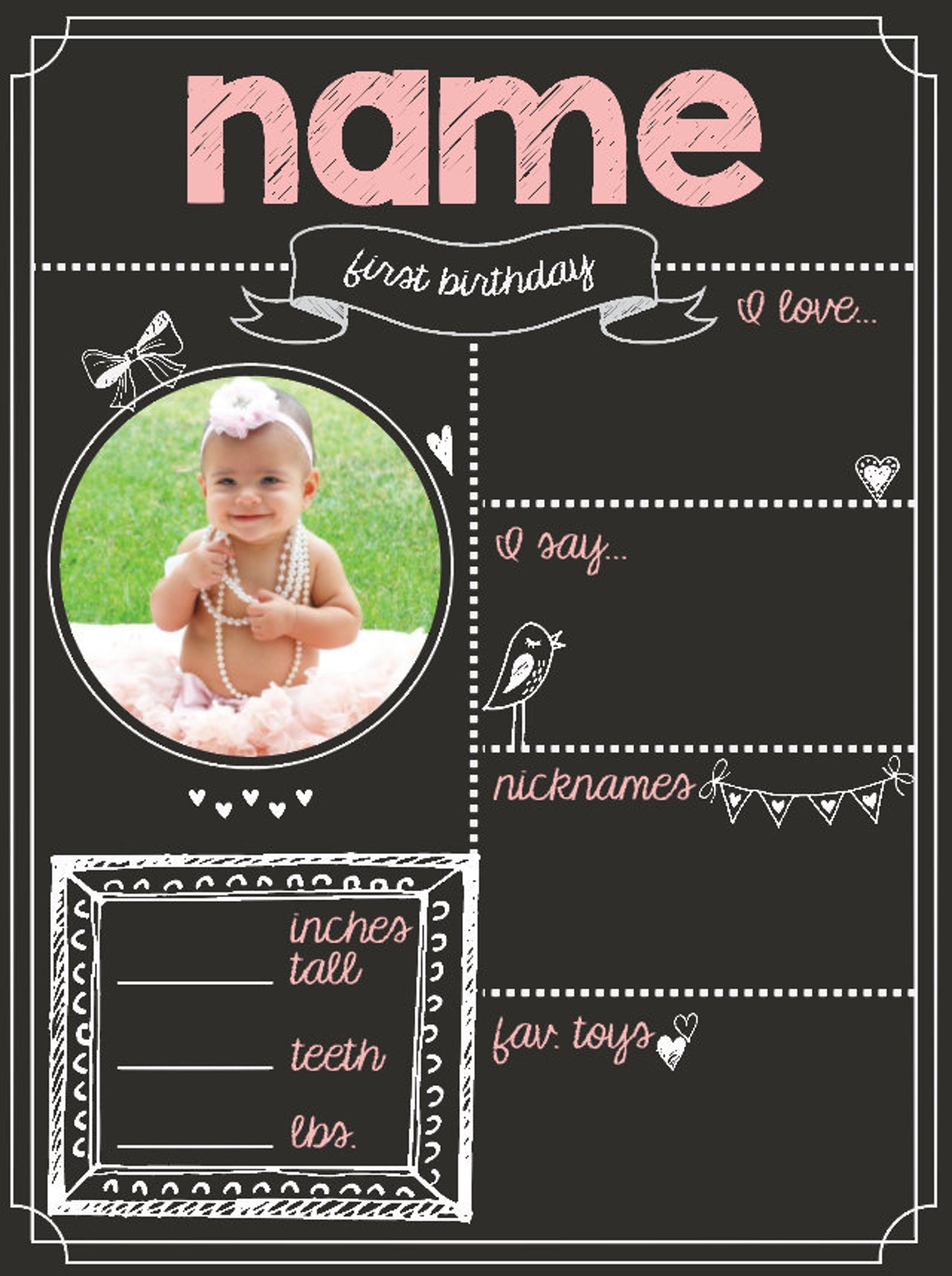 Baby's First Birthday Board | Custom Birthday Welcome Panel – Hashtag ...