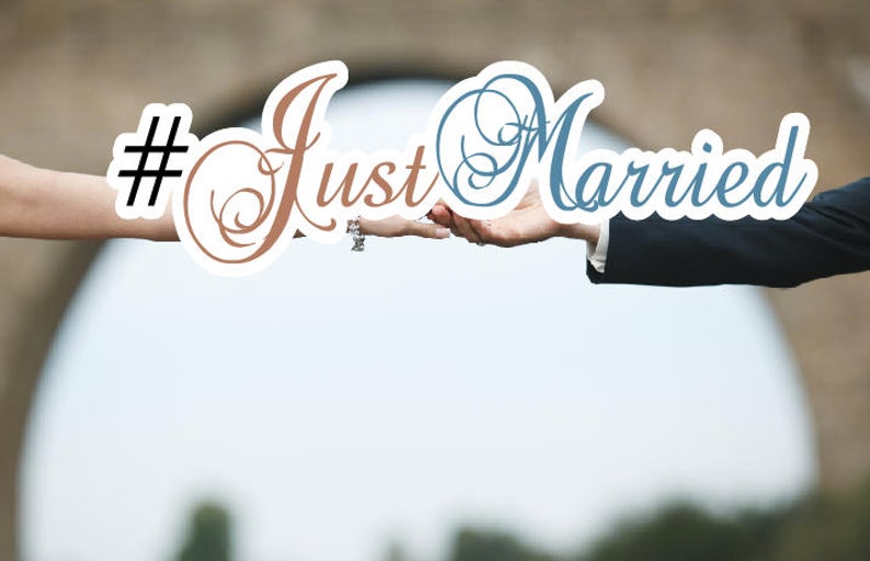 Custom Wedding Groom and Bride Hashtags | Photo Booth Props | Custom P ...