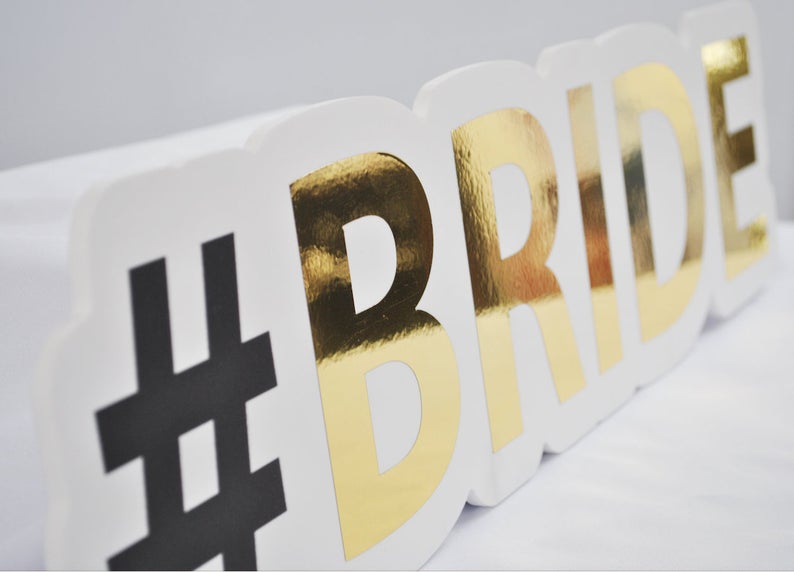 Gold Hashtags | Custom Wedding Hashtag Party Props | Custom Hashtag Si ...